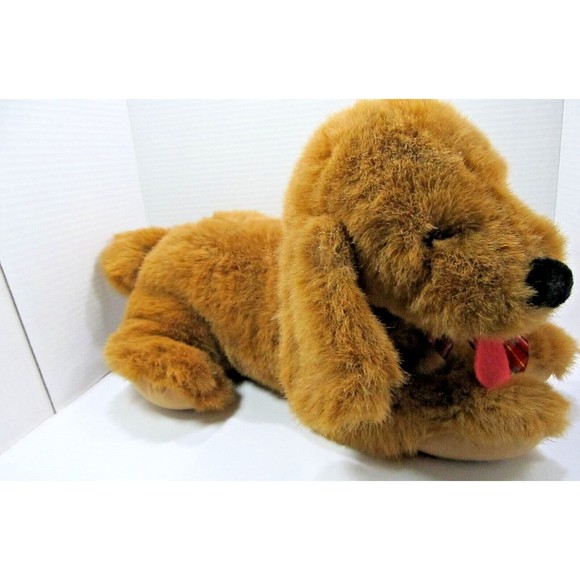 Gund | Toys | Vintage Gund Puppy Dog Plush Golden Retriever Bow 6 ...